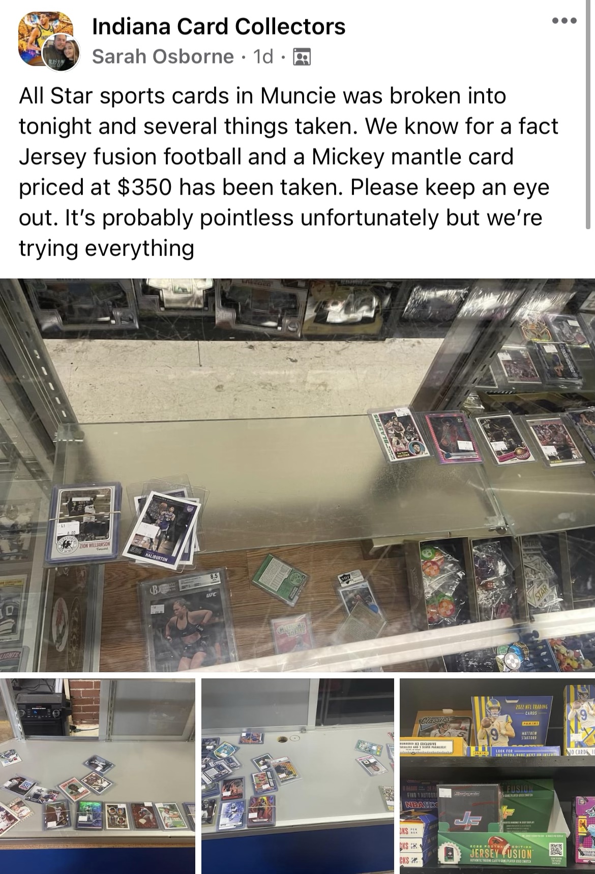 Indiana Card Shop Break-ins | Dpmsportcards Blog